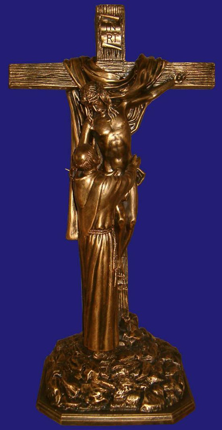 Crucifixion of Jesus with St. Francis Outdoor Garden Church Statue - 39 ...