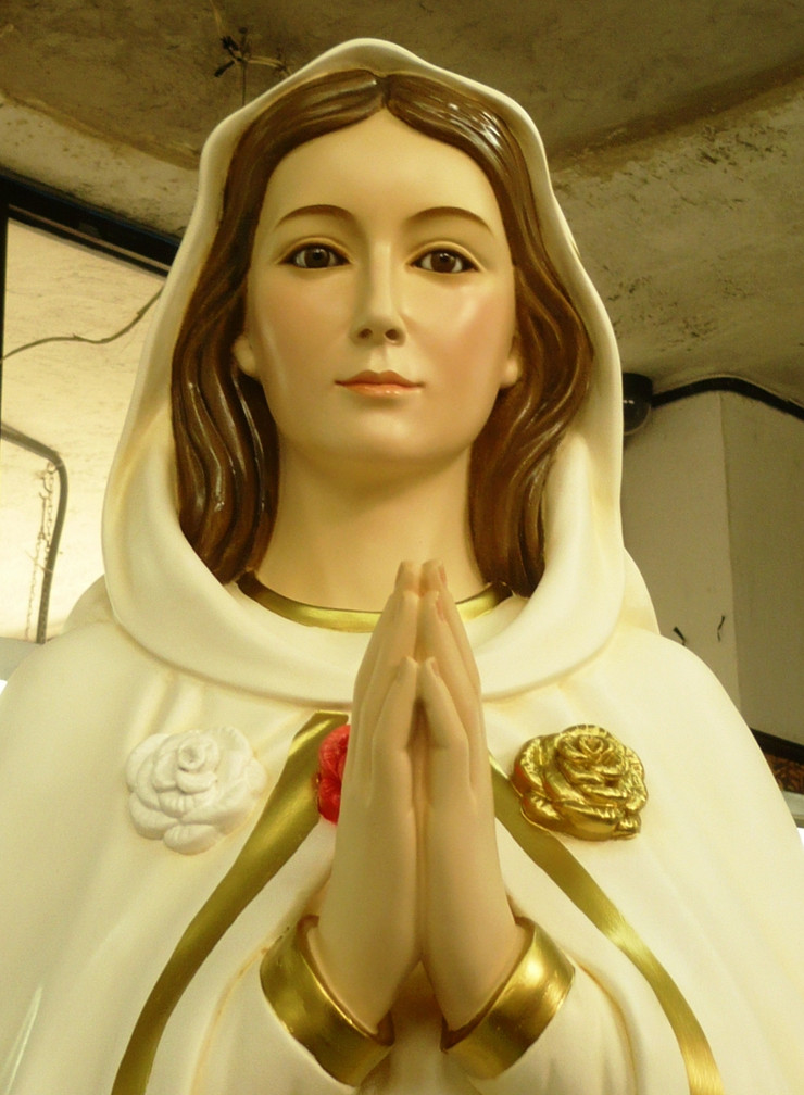 Maria Rosa Mystica Church Statue - 66 Inch - Hand-painted Polymer Resin