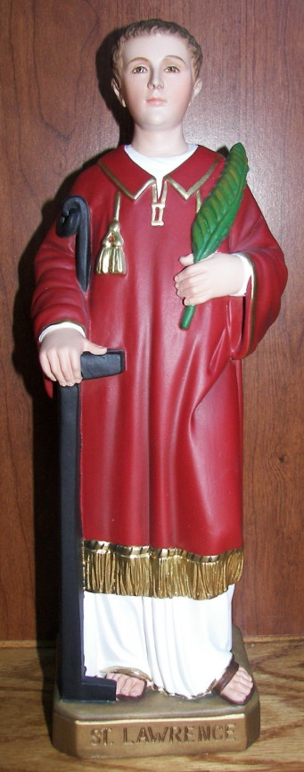 St. Lawrence Statue - 12 Inch - Hand-painted Polymer Resin - Patron ...