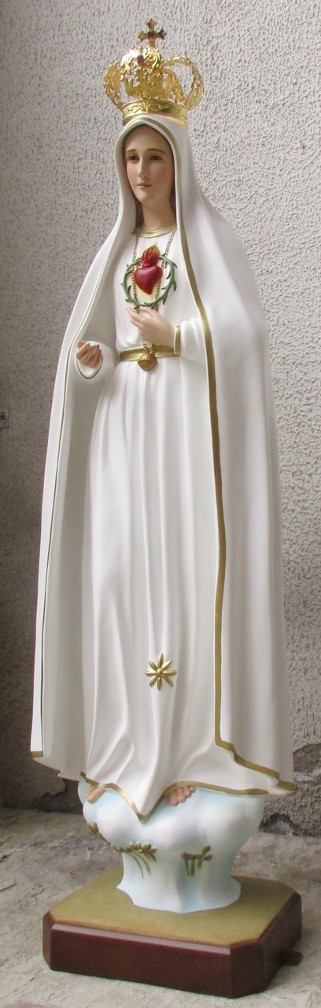 Our Lady of Fatima With Crown Church Statue - 49 Inch - Hand-painted ...