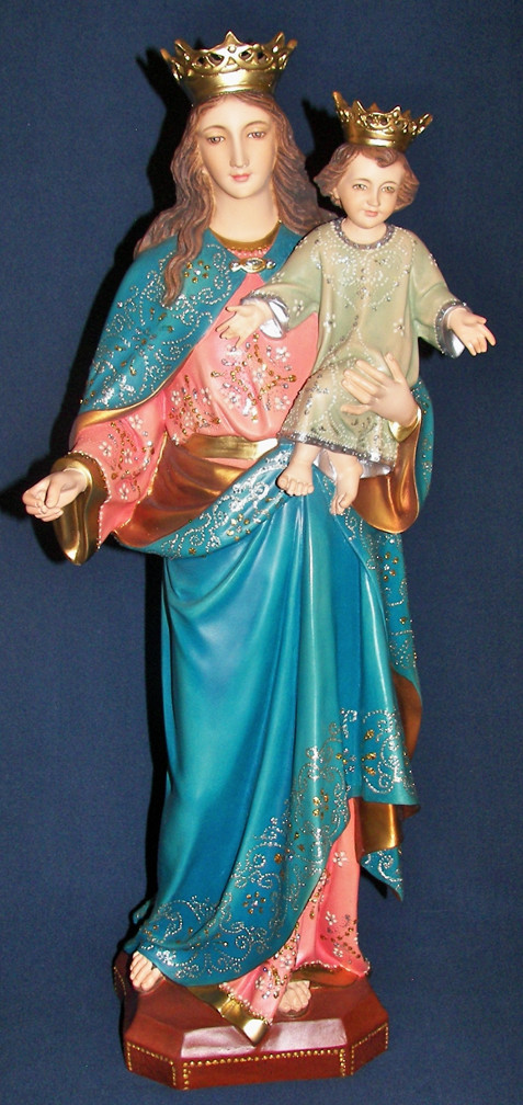 Mary Help of Christians Church Statue - 25 Inch - Hand-painted Polymer ...