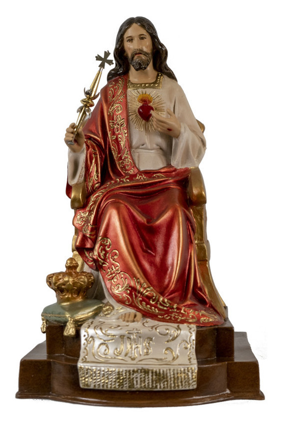 Christ The King Statue - 14 Inch - Hand-painted Polymer Resin