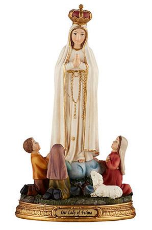 Our Lady of Fatima Statue With The Three Shepherd Children - 8 Inch ...