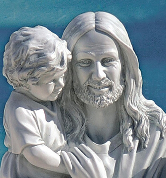 Jesus With The Children Outdoor Garden Statue - 28 Inch - Antique Stone ...