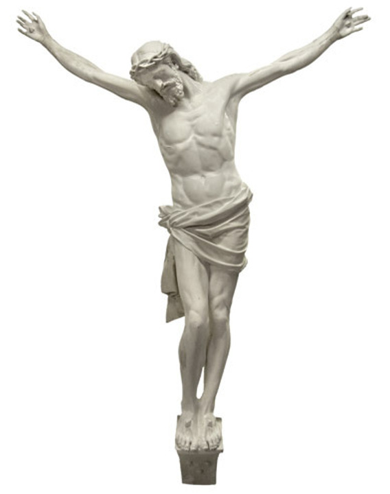 Crucified Jesus Corpus Outdoor Garden Church Statue - 86 Inch - Antique ...