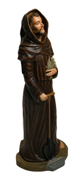 St. Fiacre Church Statue - 44 Inch - Fiberglass - Patron Saint of Gardeners
