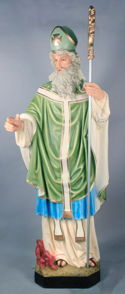 St. Patrick Church Statue - 72 Inch - Painted Fiberglass