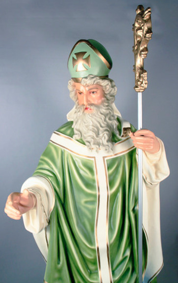 St. Patrick Church Statue - 72 Inch - Painted Fiberglass