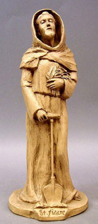 St. Fiacre Outdoor Garden Statue - 12 Inch - Gothic Stone Looking ...