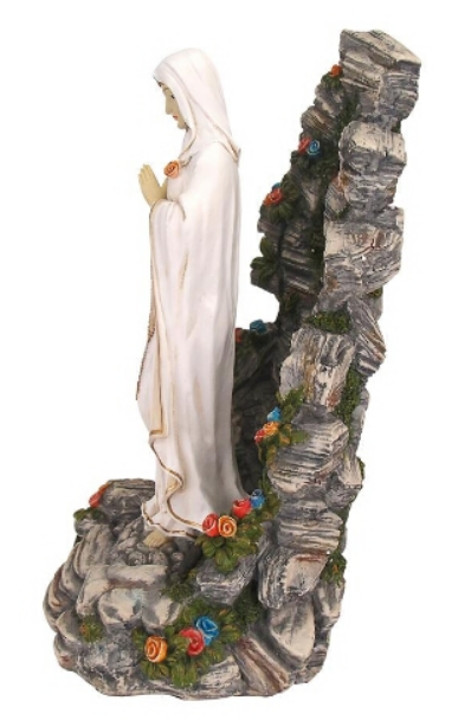 Blessed Virgin Mary In Prayer Statue In Grotto With LED Lighting - 19 ...