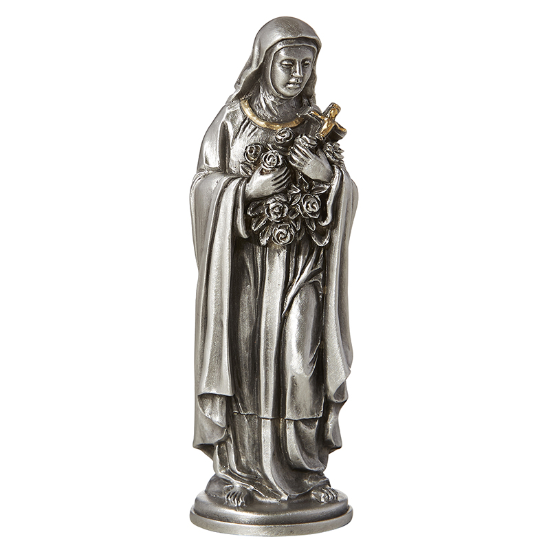 St. Therese Pewter Statue - The Little Flower - 3.75 Inch - Patron ...