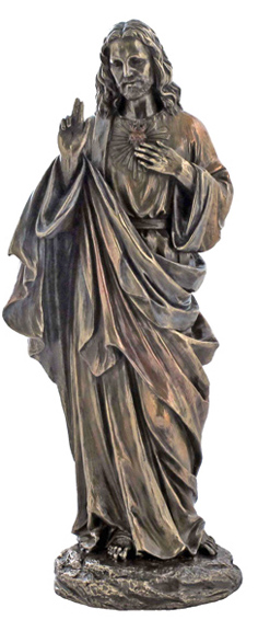 Sacred Heart of Jesus Statue - 10.5 Inch - Cold-cast Bronze - From ...