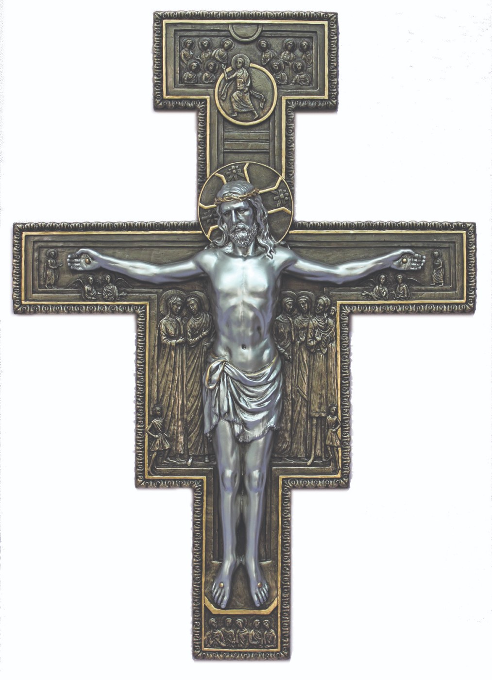 San Damiano Crucifix - Pewter Style Corpus - 16 Inch - From Veronese ...
