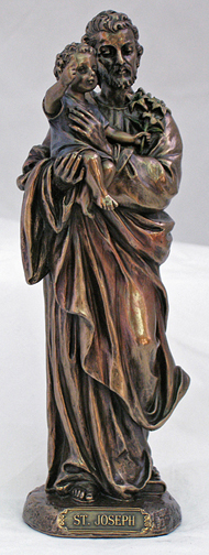St. Joseph & Child Jesus Statue - 8 Inch - Cold Cast Bronze Resin ...