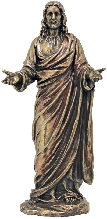 Welcoming Christ Statue - 8.25 Inches - Lightly Hand-painted Coldcast ...