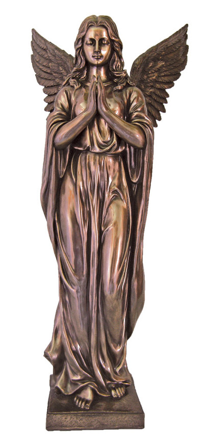 Praying Angel Church Statue - 38 Inch - Cold-cast Bronze - Veronese ...