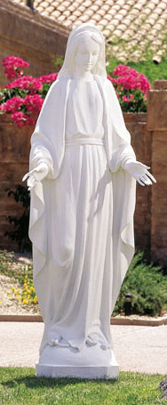 Our Lady of Grace Outdoor Garden Church Statue - 58 Inch - White - Made ...