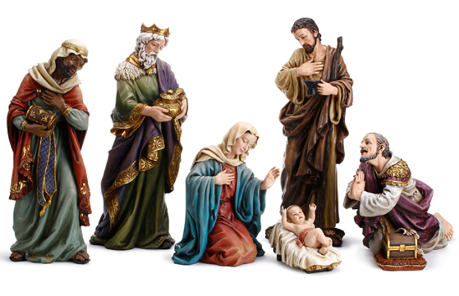 Nativity Set - 7 Piece - 24 Inch Joseph - Hand-painted Resin - Without ...