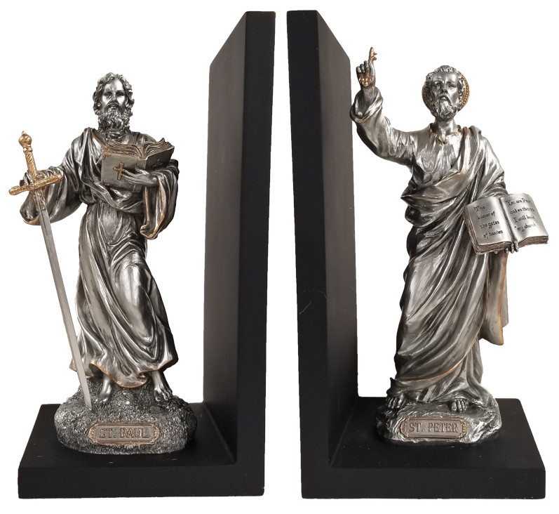 St. Paul & St. Peter Bookends Statues - 9.5 Inch Each - Veronese Collection