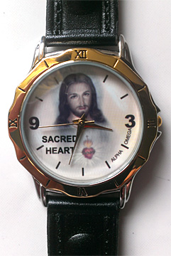 Sacred Heart of Jesus Watch - Female Size - Watch Face: 3/4 Inch Diameter
