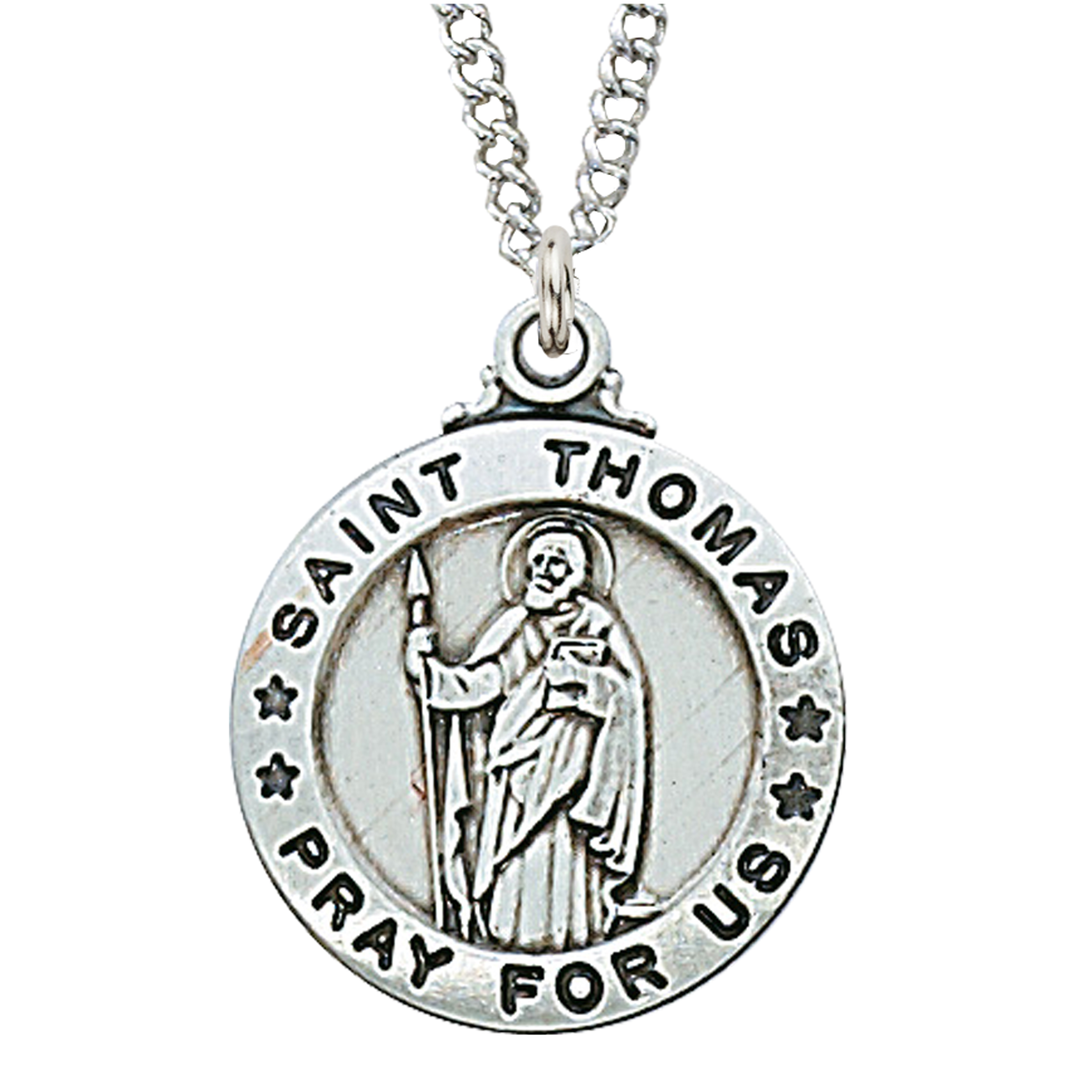 Sterling Silver St. Thomas the Apostle Medal Necklace With 20 Inch ...