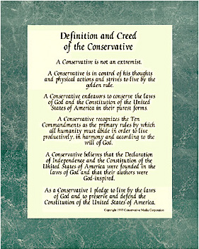 Definition and Creed of the Conservative Poster Print 11" x 14"