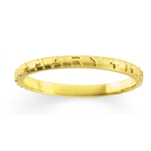 Men's Prayer Ring - Hail Mary - 14 KT Gold