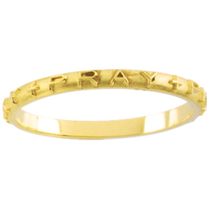 Women's Prayer Ring - Pray Pray Pray - 14KT Gold