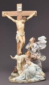 Crucifixion Scene Statue - 13 Inch - Made of Stone / Resin
